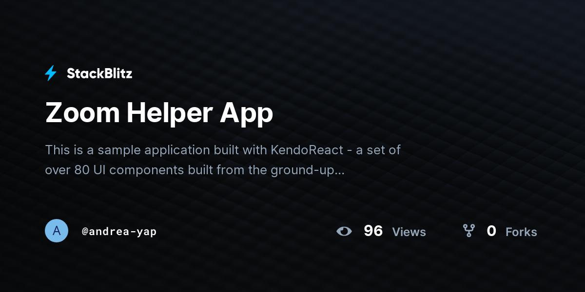 Zoom Helper App - StackBlitz