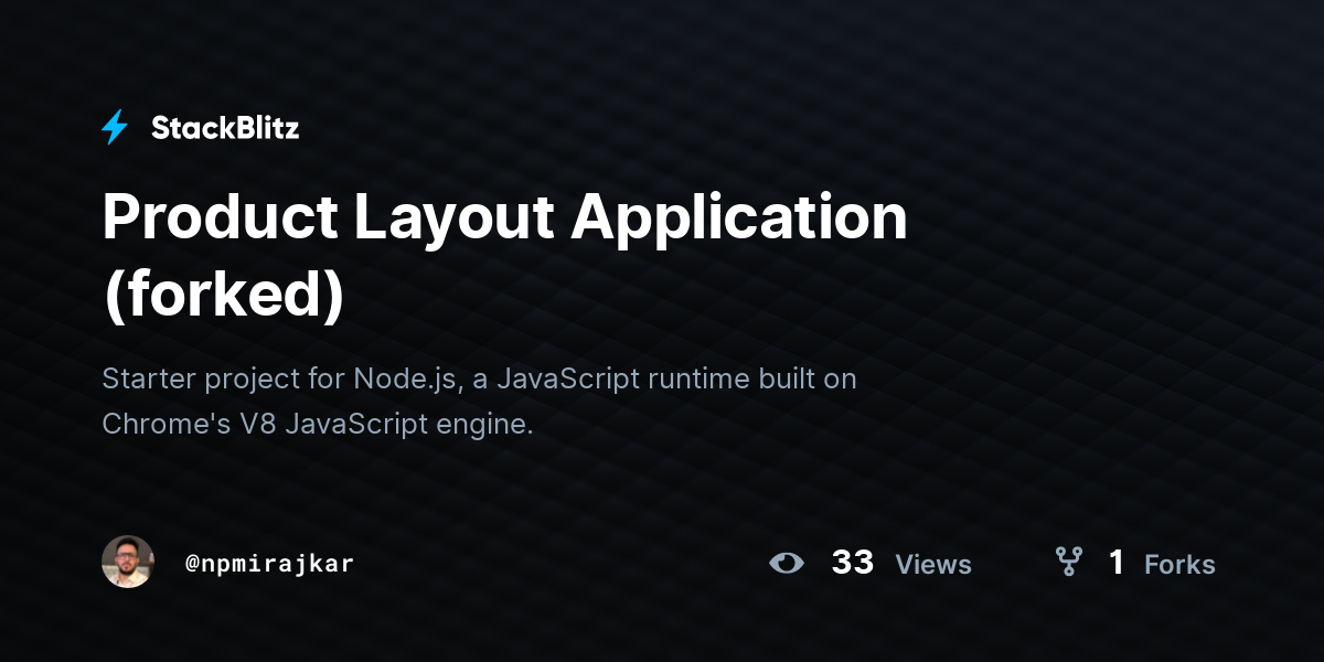 Product Layout Application (forked) - StackBlitz
