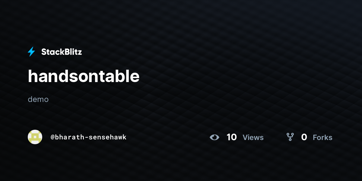handsontable - StackBlitz