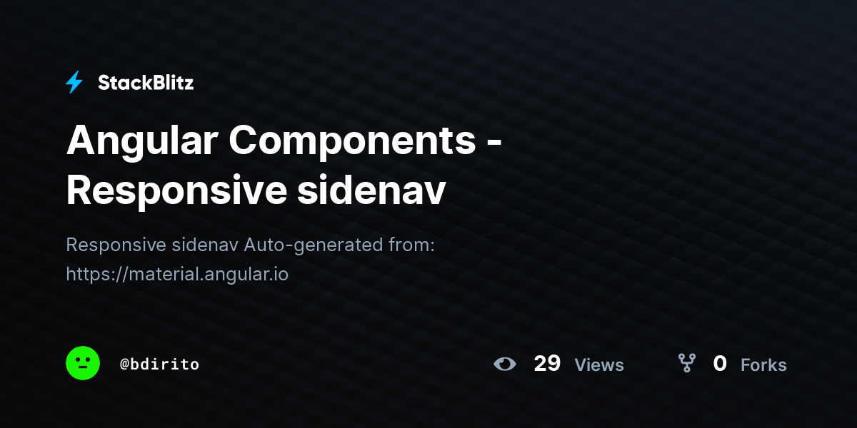 Angular Components - Responsive sidenav - StackBlitz