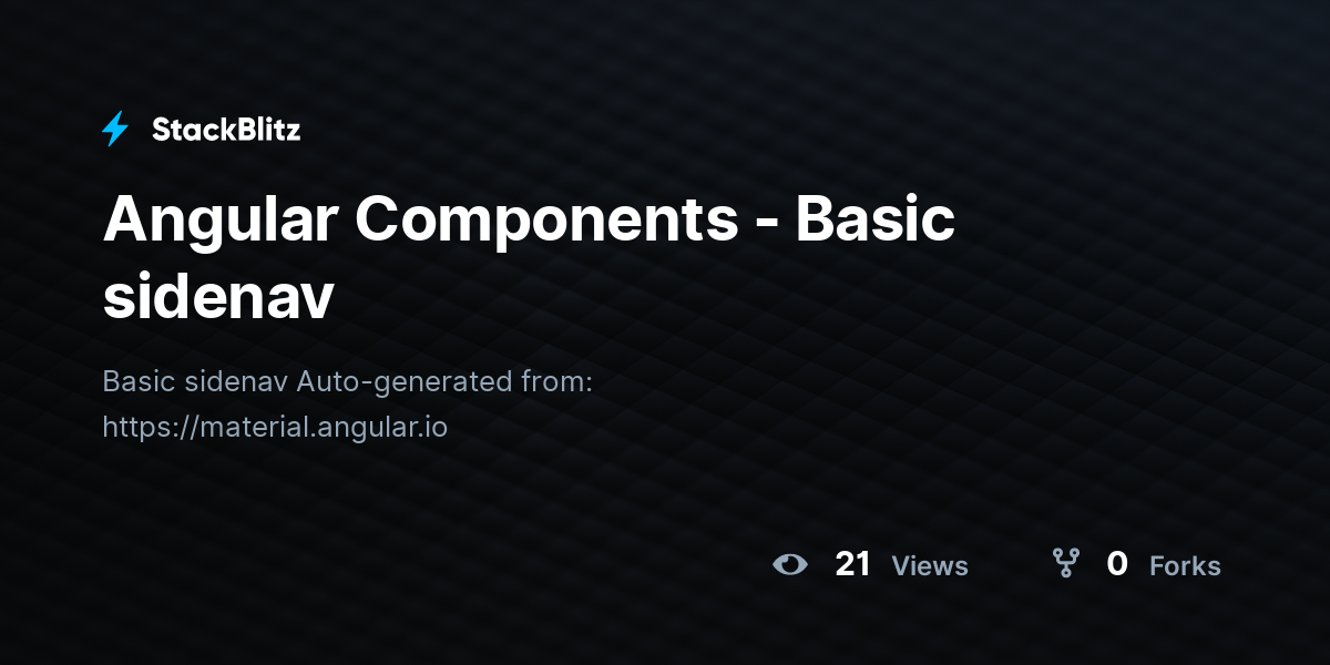 Angular Components - Basic sidenav - StackBlitz