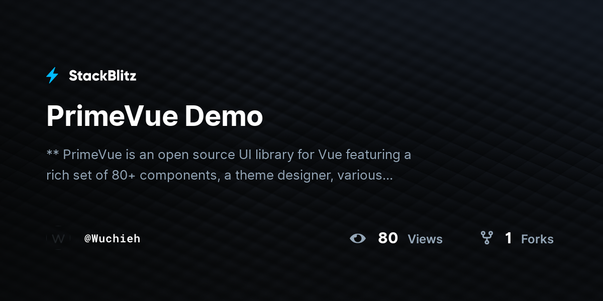 PrimeVue Demo - StackBlitz
