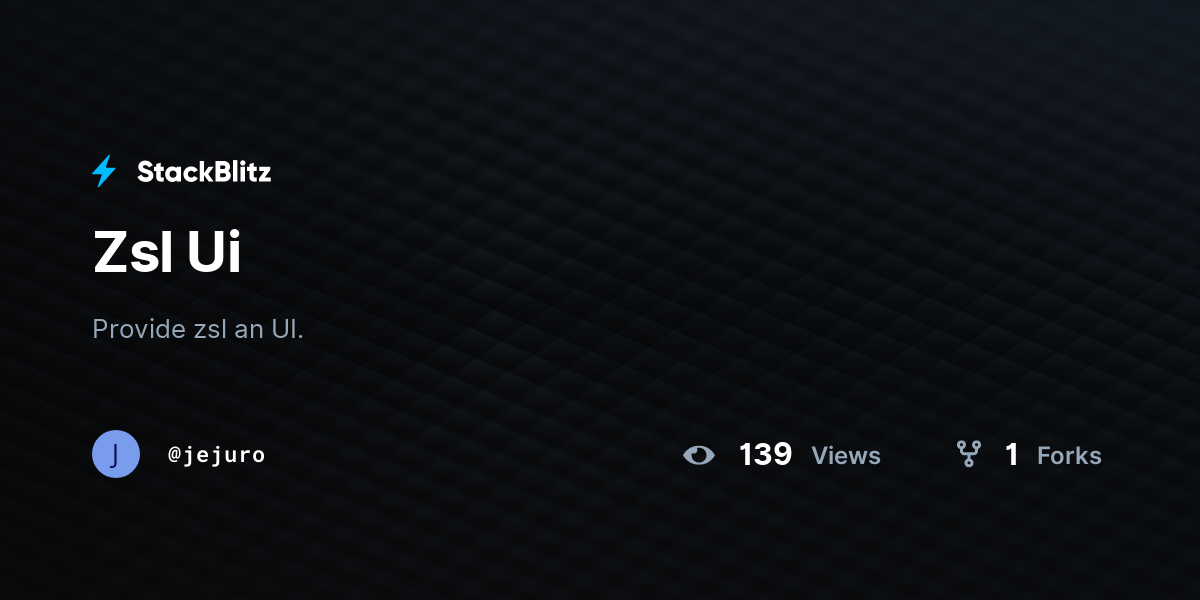 Zsl Ui - StackBlitz