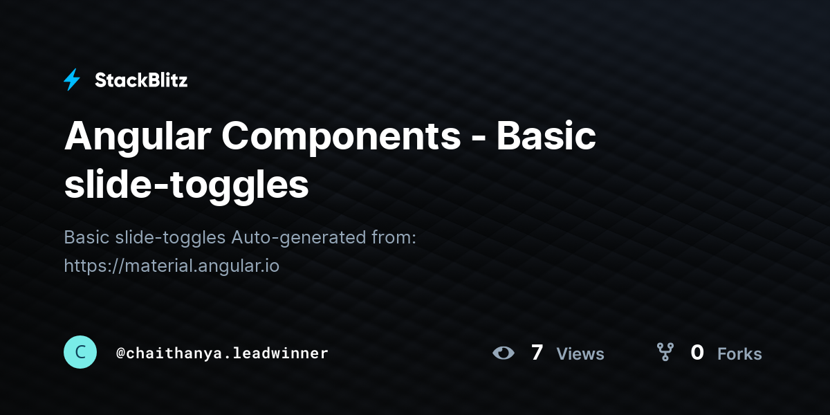 Angular Components - Basic slide-toggles - StackBlitz