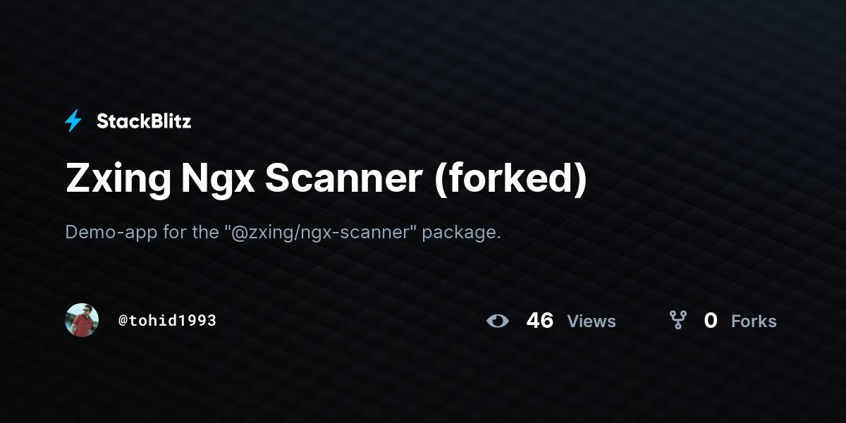 Zxing Ngx Scanner (forked) - StackBlitz Zxing Ngx Scanner (forked) - StackBlitz