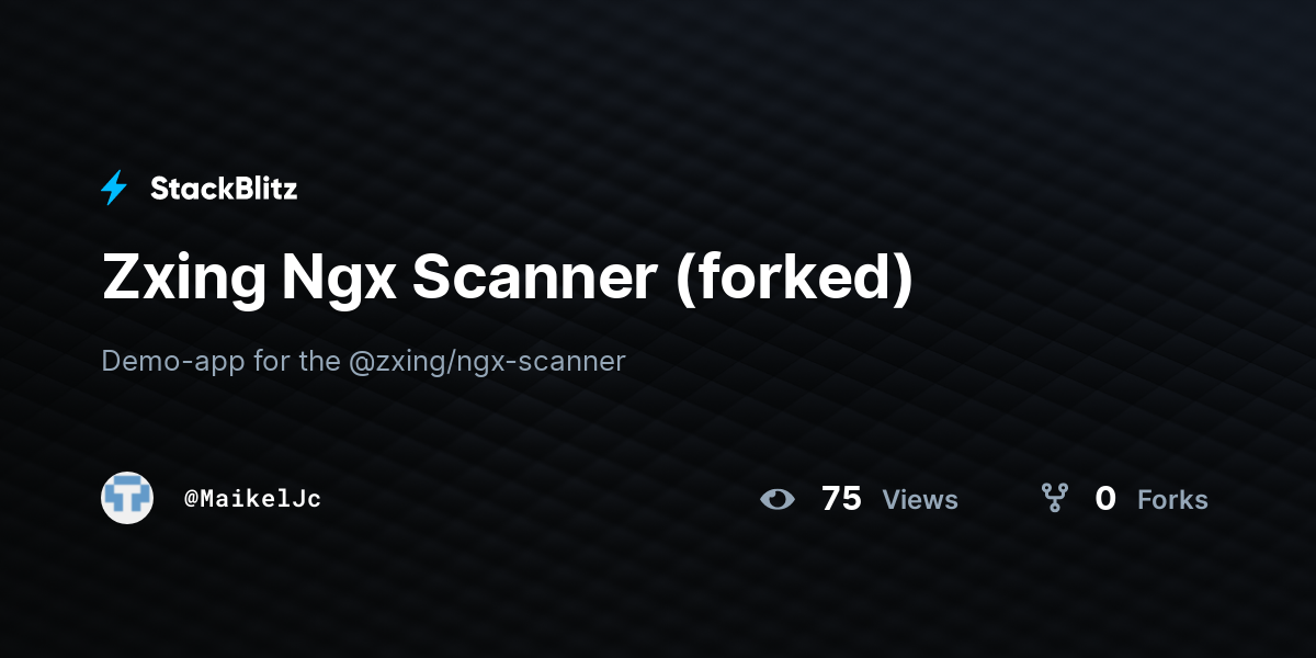 Zxing Ngx Scanner (forked) - StackBlitz