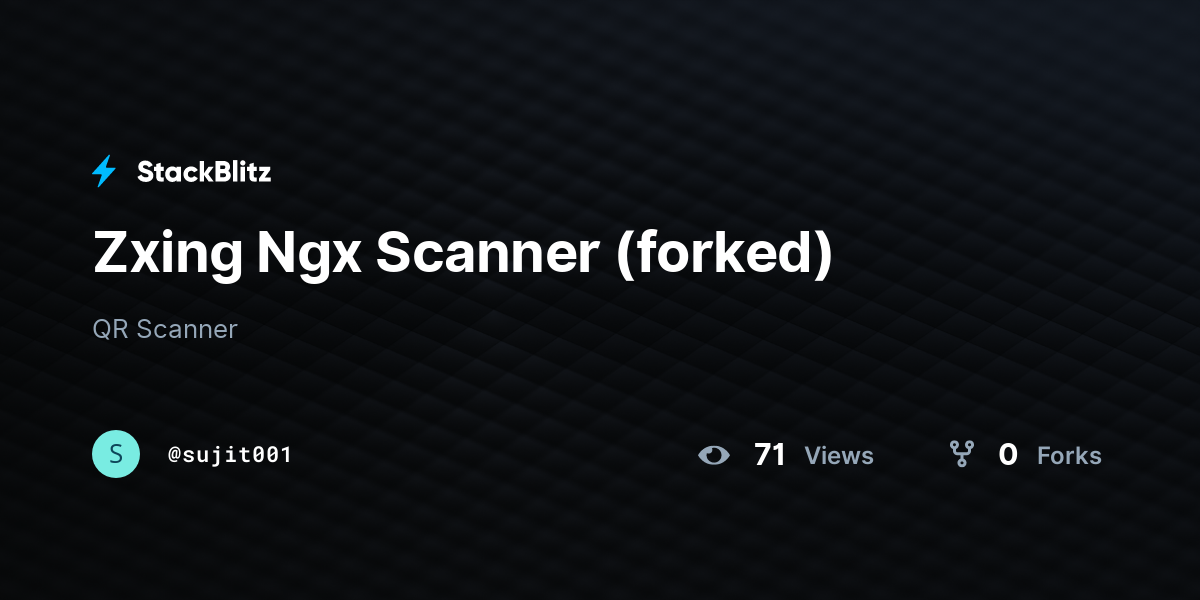 Zxing Ngx Scanner (forked) - StackBlitz