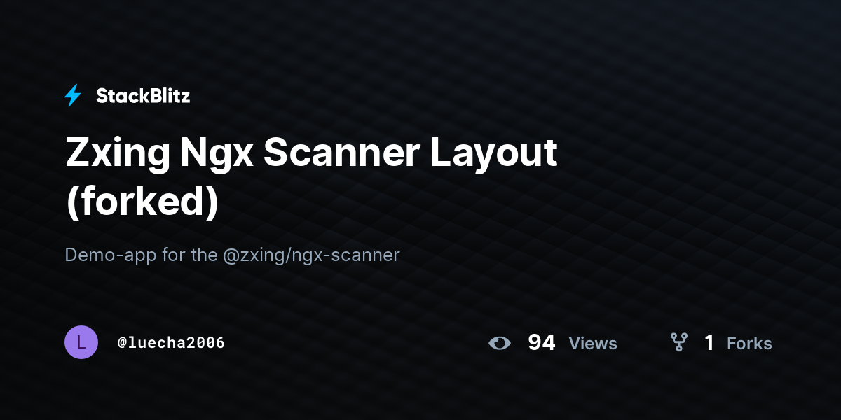 Zxing Ngx Scanner Layout (forked) - StackBlitz Zxing Ngx Scanner Layout (forked) - StackBlitz