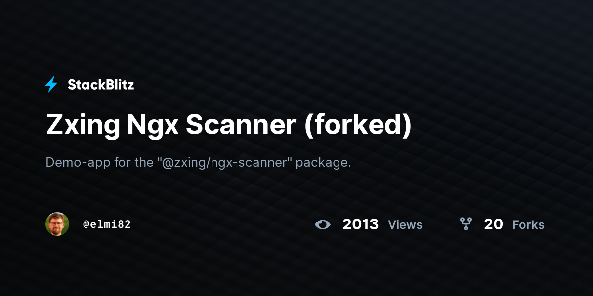Zxing Ngx Scanner (forked) - StackBlitz