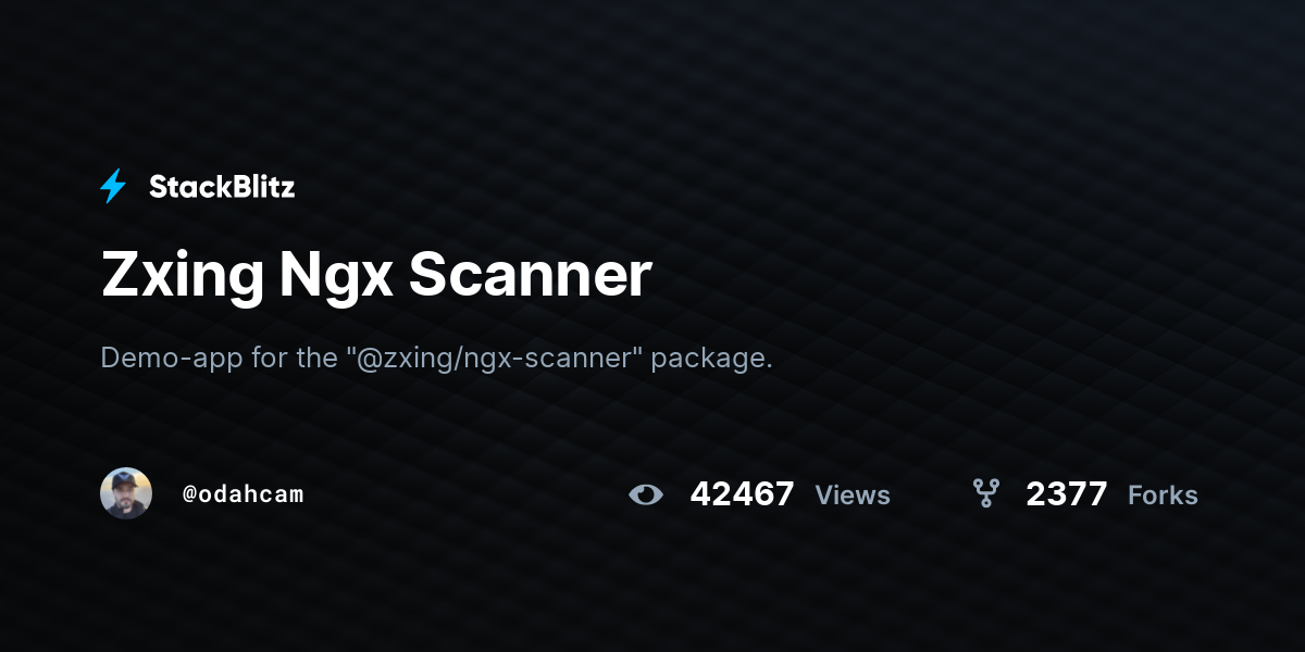 Zxing Ngx Scanner - StackBlitz Zxing Ngx Scanner - StackBlitz