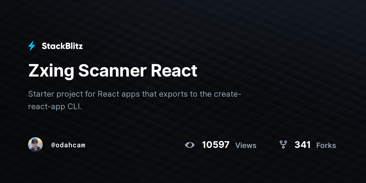 Zxing Scanner React - StackBlitz Zxing Scanner React - StackBlitz