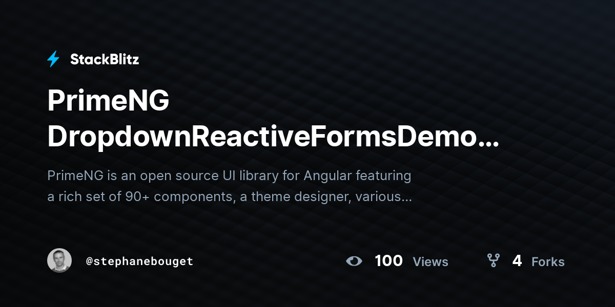 PrimeNG DropdownReactiveFormsDemo (forked) - StackBlitz