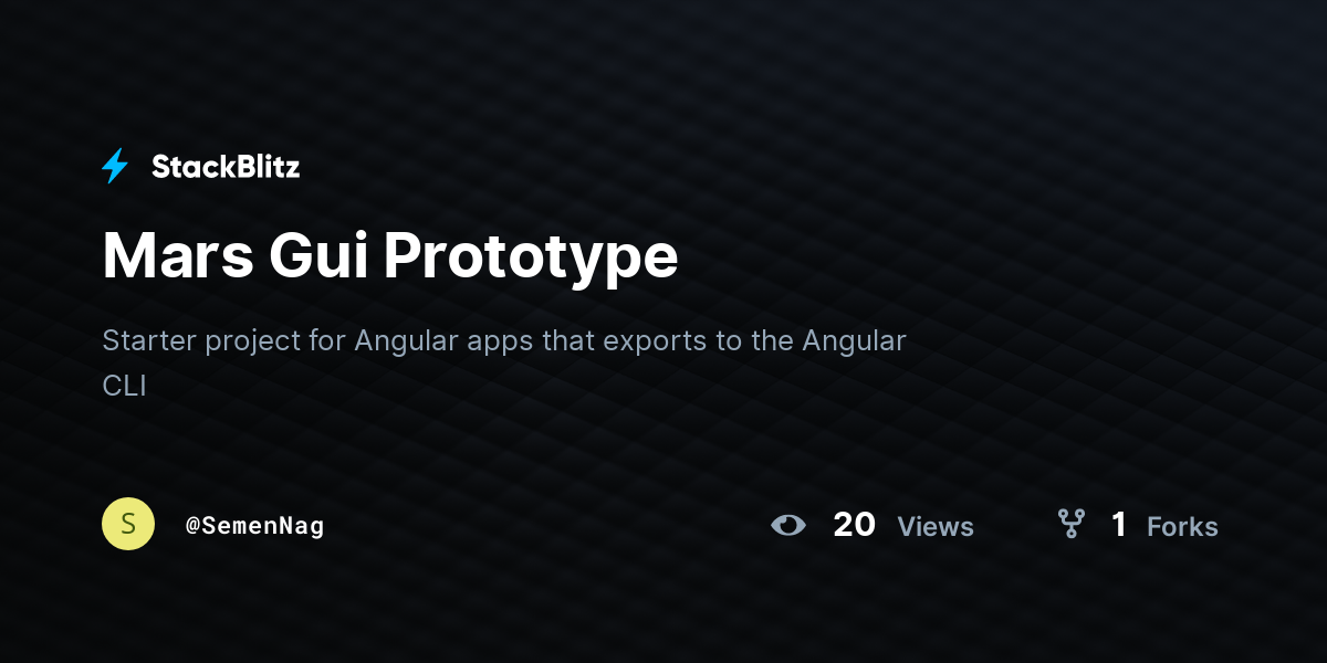 Mars Gui Prototype - StackBlitz